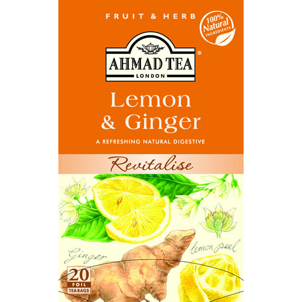 THE INFUSION LEMON & GINGER AHMAD TEA B20 | Mounet Lebled, Epicerie en ...